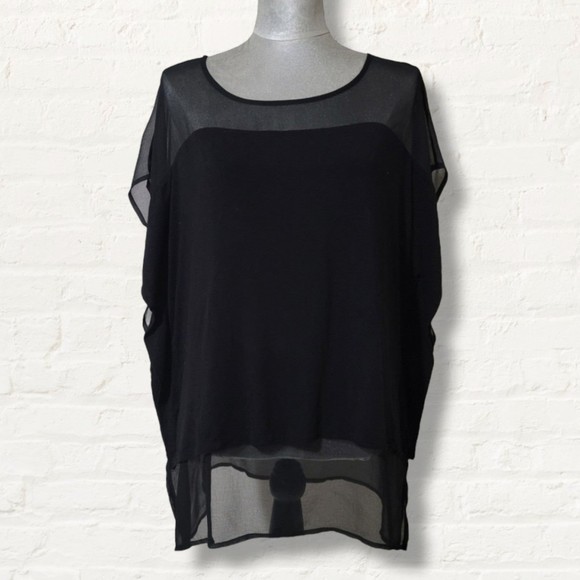 Jennifer Lopez | Tops | M Jennifer Lopez Mesh Dolman Blouse Top Black ...
